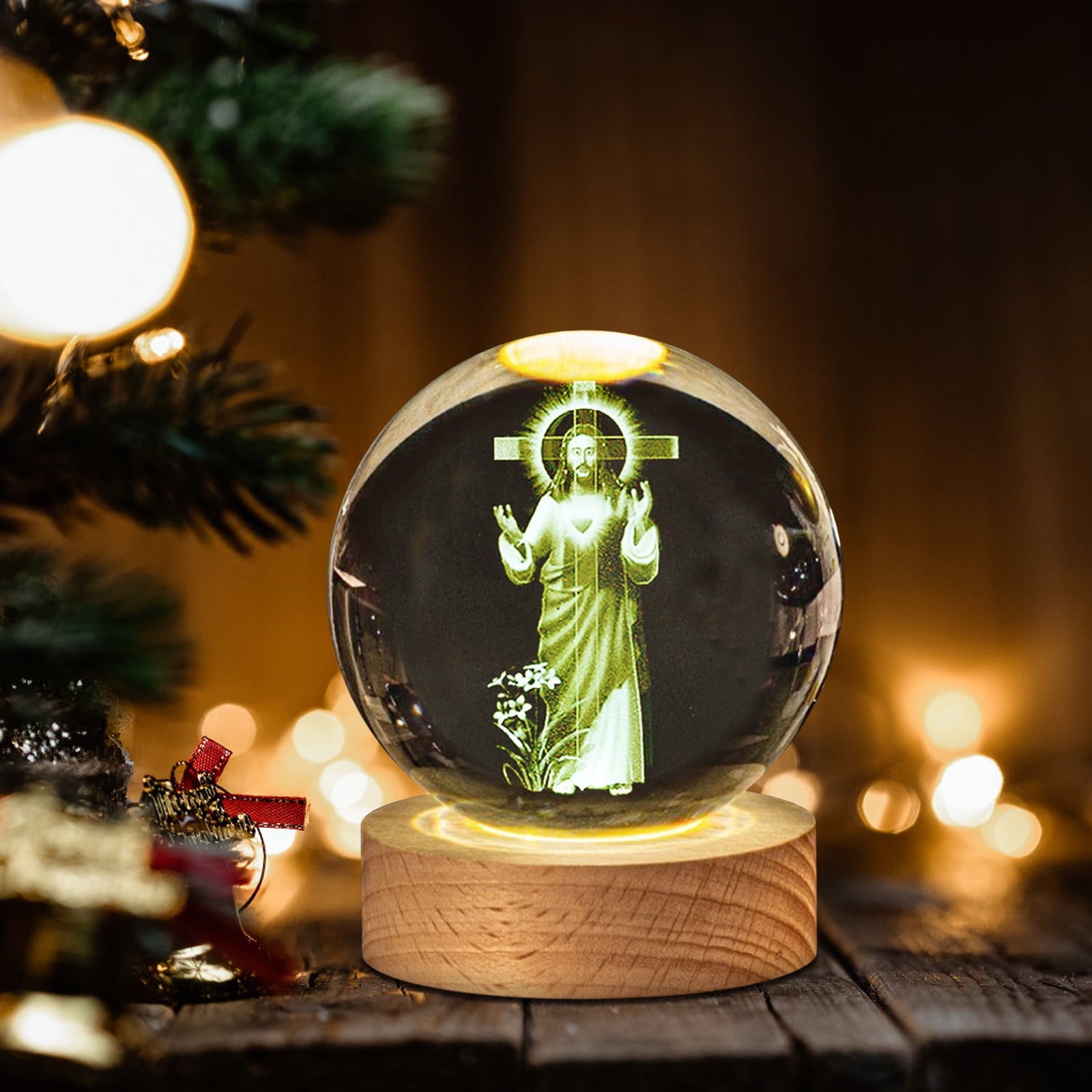 Jesus Crystal Lamp – HanaGift.al
